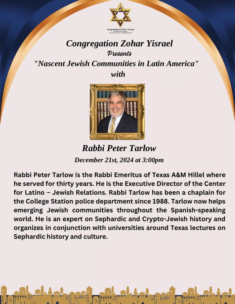 Rabbi Dr. Peter Tarlow: Nascent Jewish Communities in Latin America - Jewish Dallas